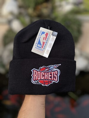 Vintage Logo 7 Houston Rockets Beanie Hat Cap Winter 90s NBA Olajuwon ...