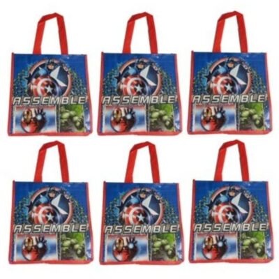 Marvel Comics 6pcs. Reusable Small Tote Bags - Party Favors, Grocery ...