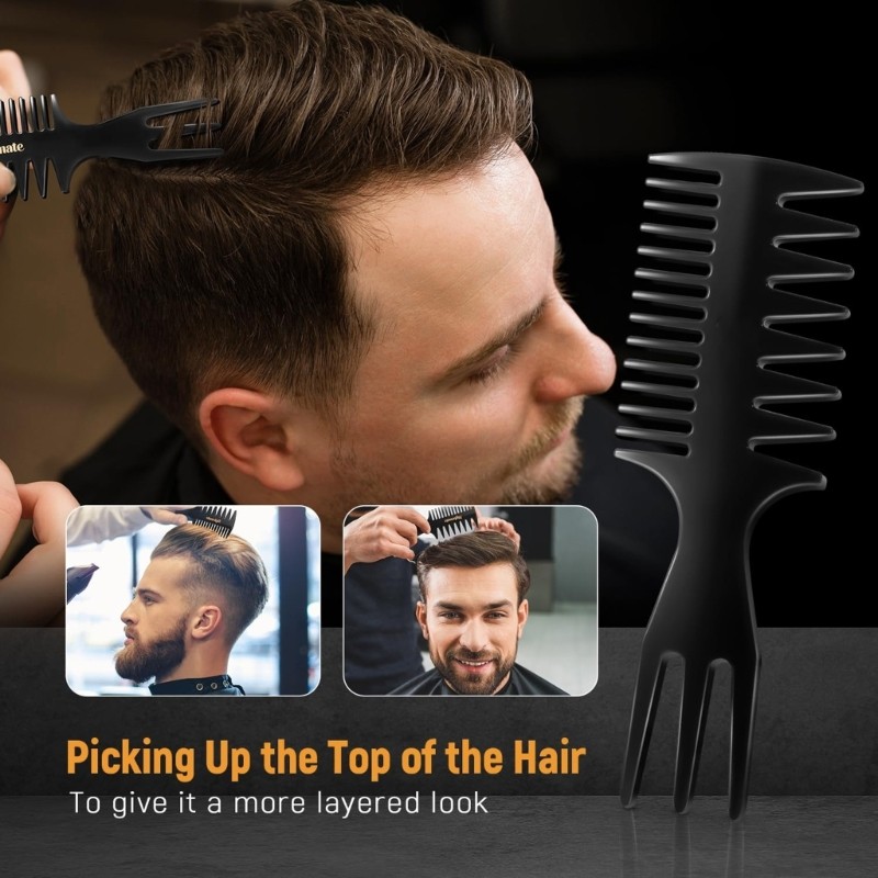 Hair Brush for Men,Hair Styling Comb Set Quiff Round Hair Brush,Wide ...