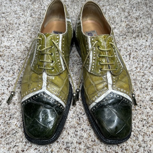 Vintage Mauri City Slicker Green Exotic Alligator Oxford Square Toe ...