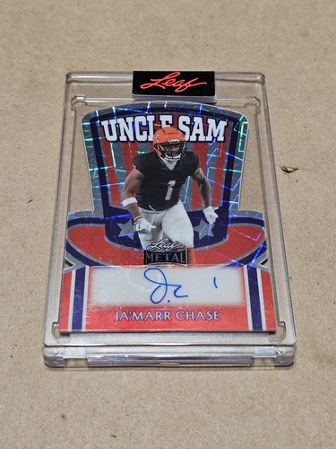 Ja'Marr Chase 2025 LEAF INDEPENDENCE DAY AUTO Uncle Sam 1/1 Autograph ...