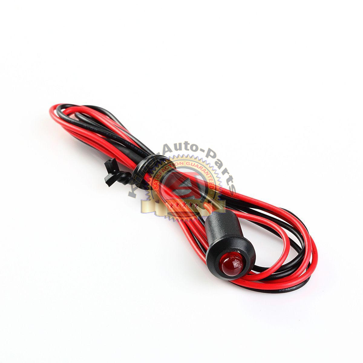 Super Bright Red Flash Flashing Blink 12V DC Pre-Wired Water Clear LED ...