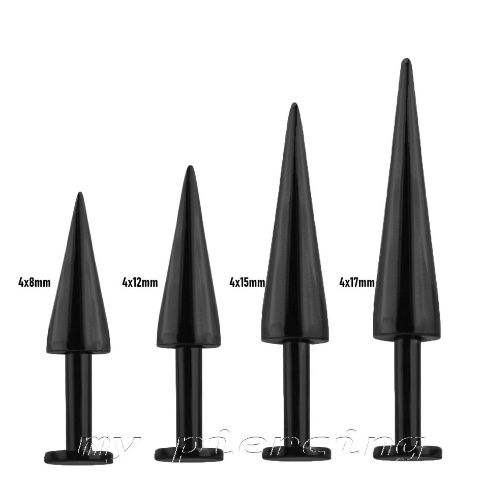 18G 16G 14G Anodized Surgical Steel Spike Chin Labret Monroe Tragus ...