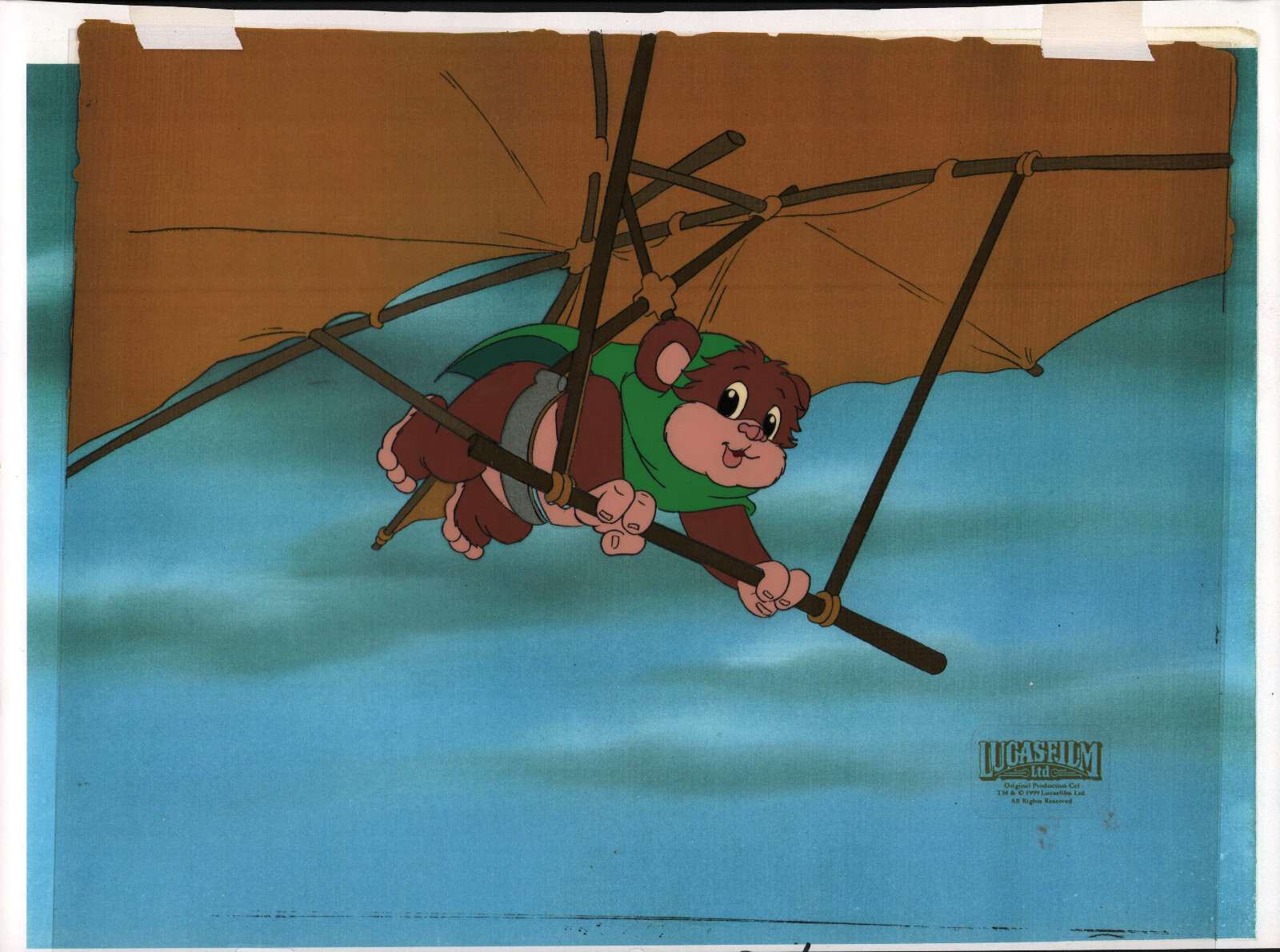 Star Wars: Ewoks Animation Cell Over Xeroxed Background - Gliding ...