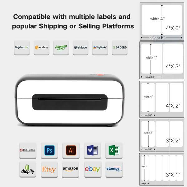 4x6 Thermal Desktop Shipping Label Printer for Small Business Packages ...