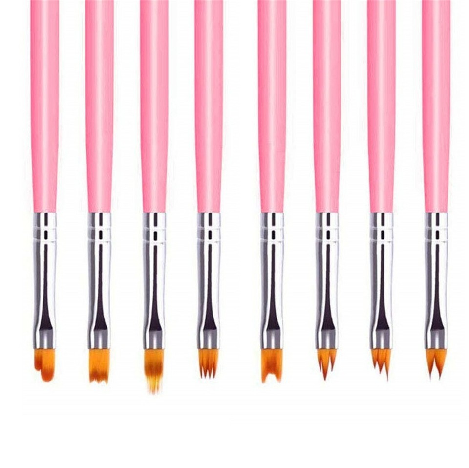 8Pcs Nail Art Brush Gradient Draw Polish Painting UV Gel Liner Pen ...