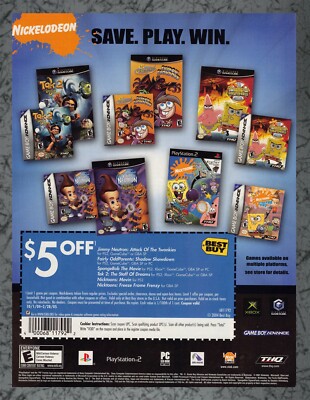 Nickelodeon Nintendo GameCube Best Buy Coupon- Print Ad Original Art 7 ...