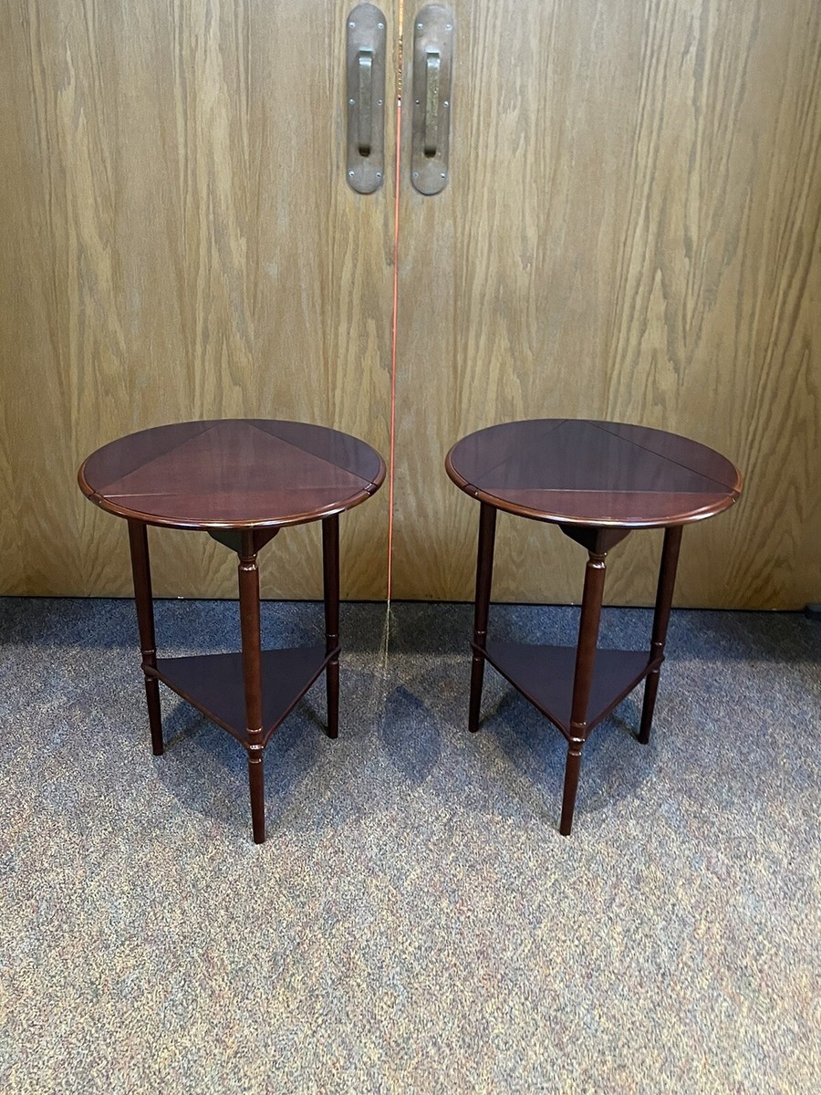Bombay Company End Table Pair Of Bombay Co. Cherry Nesting End Tables;