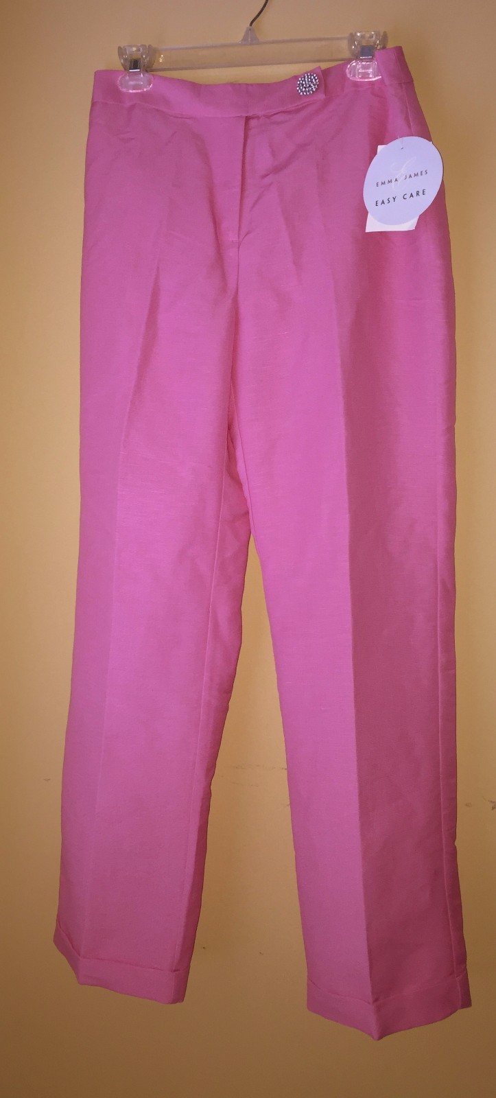 Emma James Pink Linen Rayon Cuffed Pant 6 | eBay