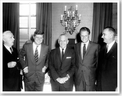 Billy Graham With President John F. Kennedy Lyndon Johnson Silver ...