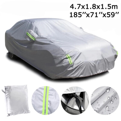 6-Layer Waterproof Car Cover All Weather Protection for Sedan Up to 185 ...
