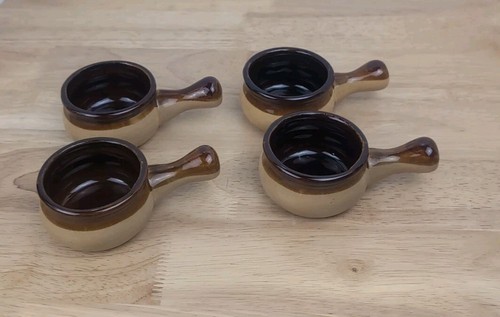 Pottery Crocks w/Handle for French Onion Soup or Chili Vintage Lot of 4 ...