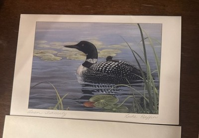 “Loon Family” By Artist Luke Raffin. 9” x 6” | eBay