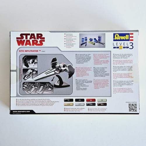 Revell 03612 1:257 Scale Star Wars Sith Infiltrator Model Kit - Box ...