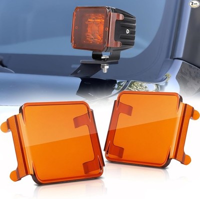 2PCS 3 Inch Pod Light Covers LED Pods Cover LED Light Bar Square Work ...