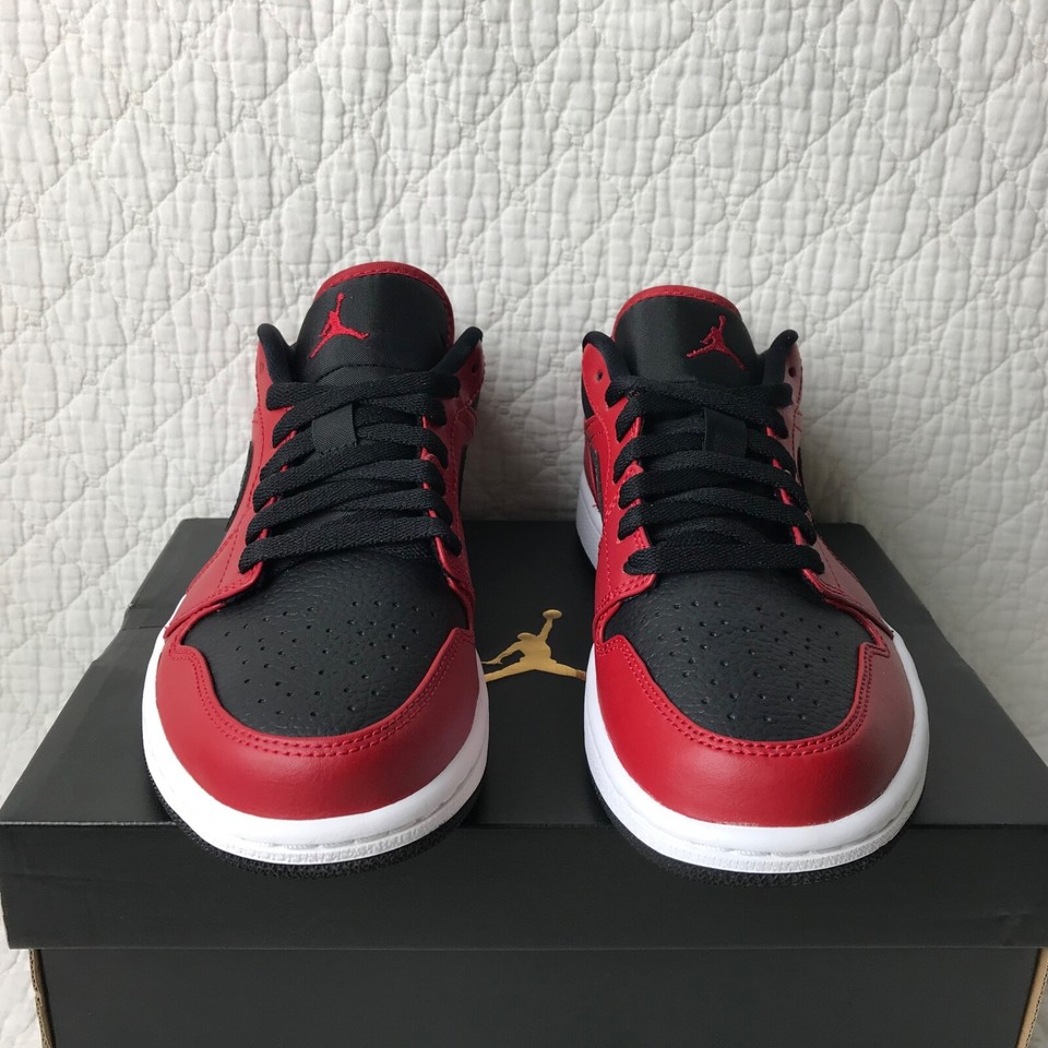 Nike Air Jordan 1 Low Shoes Men’s SZ 7.5 Reverse Bred Pebbled Swoosh ...