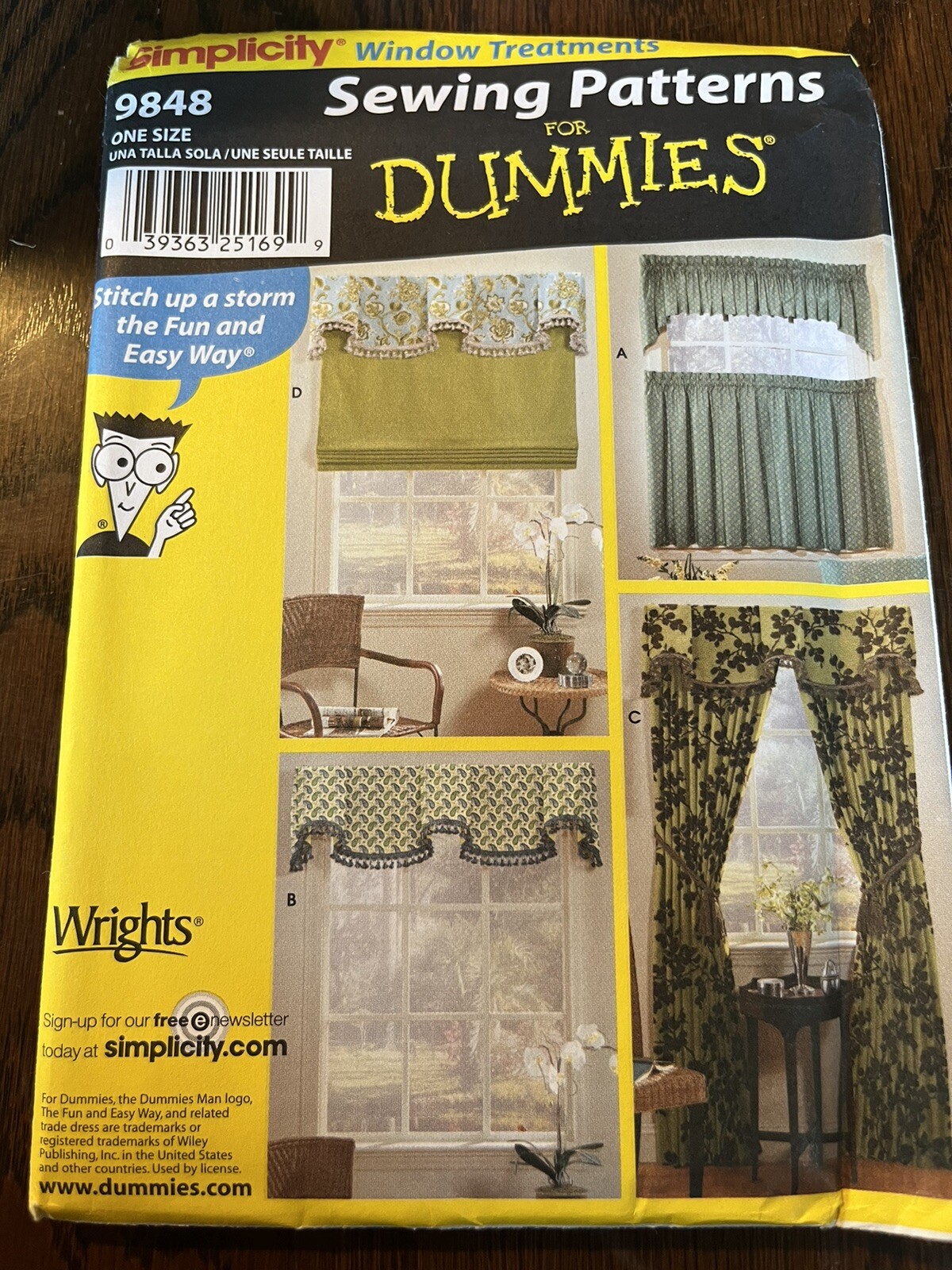 Simplicity 9848 Home Decor Dummie Sewing Pattern Window Treatment Uncut ...