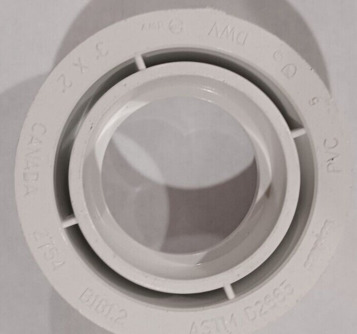 1 PC CANPLAS 2754 3" x 2" PVC FLUSH BUSHING WHITE B181.2 DWV ATSM D2665 ...