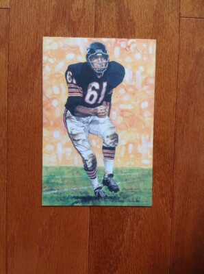 Bill George Bears unsigned Goal Line Art Card in Toploader | eBay