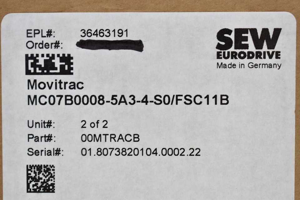 SEW Eurodrive Movitrac Umrichter MC07B0008-5A3-4-S0/FSC11B | eBay