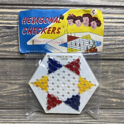 Vintage Mini Hexagonal Checkers Cross Publishing Company | eBay