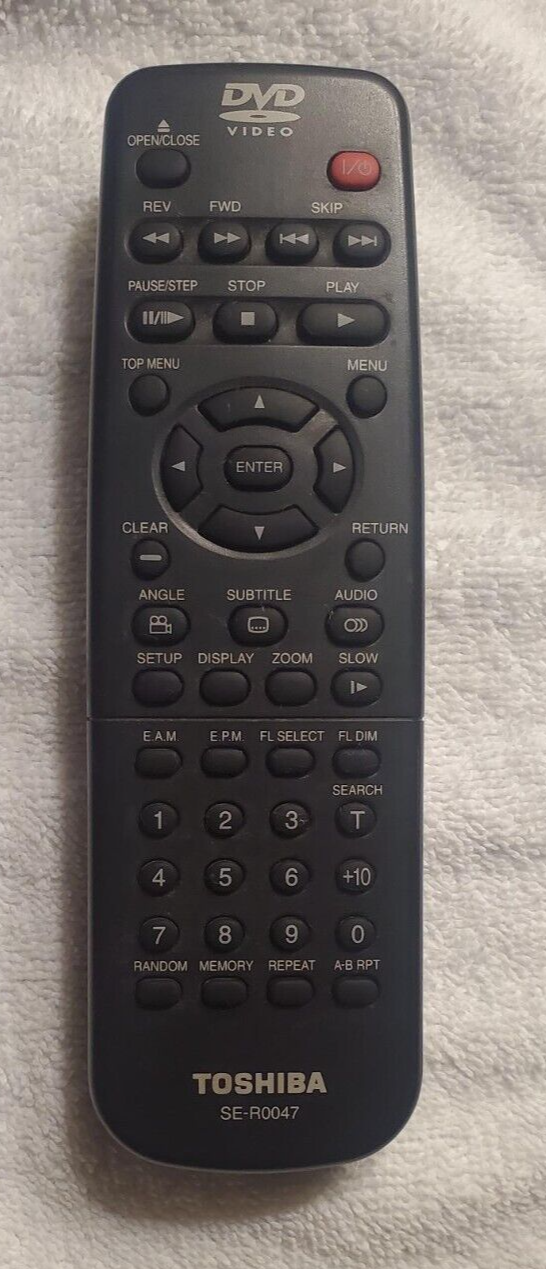 Original Toshiba SE-R0047 Remote Control for DVD Player SD310V cleaned ...