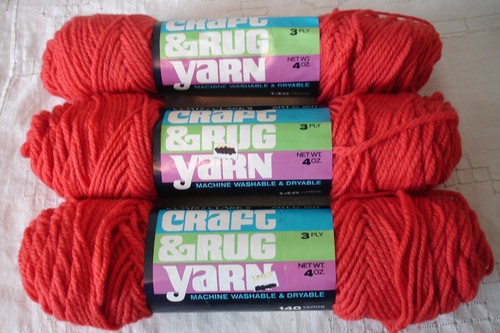 VTG COATS AND CLARK RUST DARK ORANGE 3 Skeins Acrylic Yarn 4 oz Worsted ...