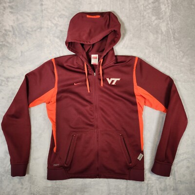 Virginia Tech Hokies Hoodie Womens Medium Maroon Nike Fit Sweatshirt ...