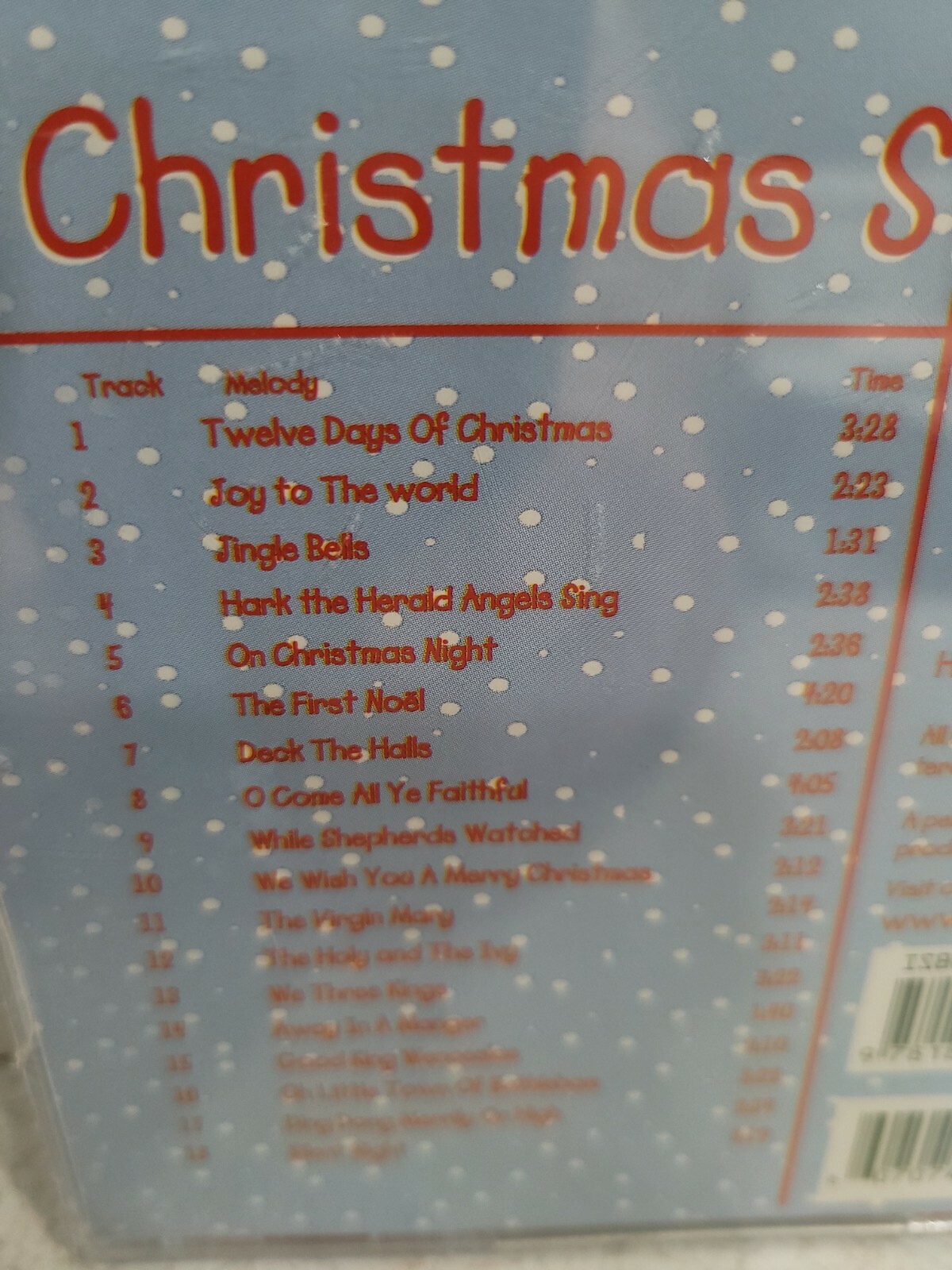 Christmas Sing Along CD Kidzup 2000 Inspirational Kids 18 Carols Family ...