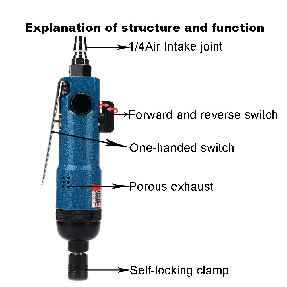 1/4" Adjustable Air Screwdriver Industrial Pneumatic Screw Driver Drill ...