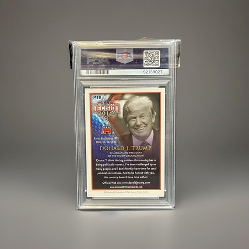 1/1🔥eBay 2016 Leaf Decision #P18 Donald Trump Gold Foil Promo PSA 10💎GM ...