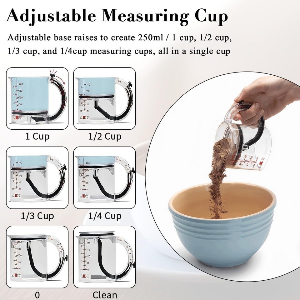 4-In-1 Adjustable Measuring Cup - Multi-Functional up Cup Measuring Cup, with Ad | eBay