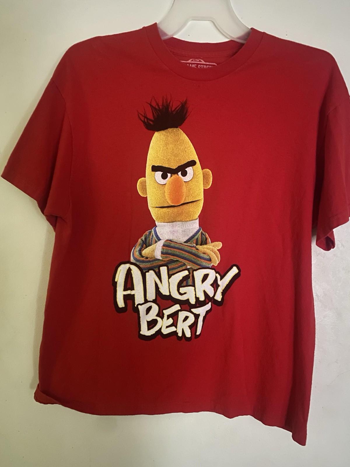 Sesame Street Angry Bert Vintage Red Tee Size XL 201… - Gem