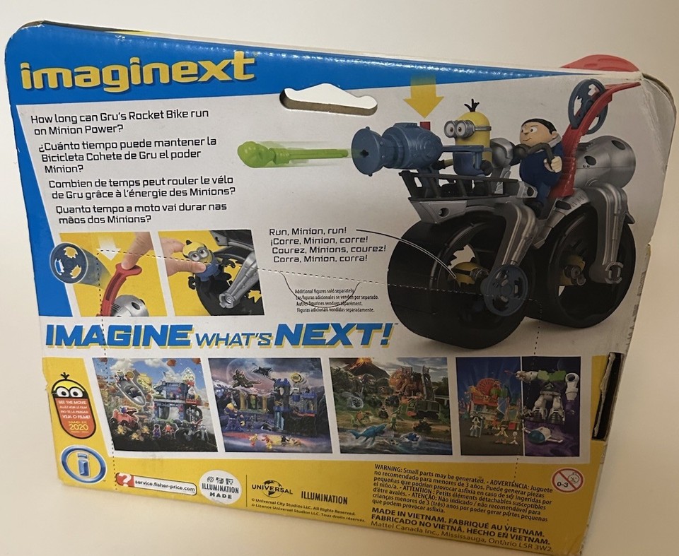 Imaginext Gru Rocket Bike Minions Rise Of Gru Fisher Price Figure Toy ...