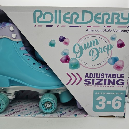 Roller Derby Gumdrop Kids' Adjustable Quad Skate - Mint (Size 3-6 ...