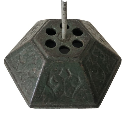 Antique Hexagon Steel Metal Cast Iron Desk Bill File Nail Order Stacker ...