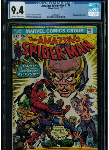 AMAZING SPIDER-MAN #138 CGC 9.4 1974 1ST APPEARANCE & ORIGIN OF ...