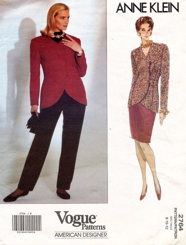 VOGUE Misses' Jacket,Skirt,Pants Anne Klein Pattern 2764 Size 8-12 UNCUT | eBay