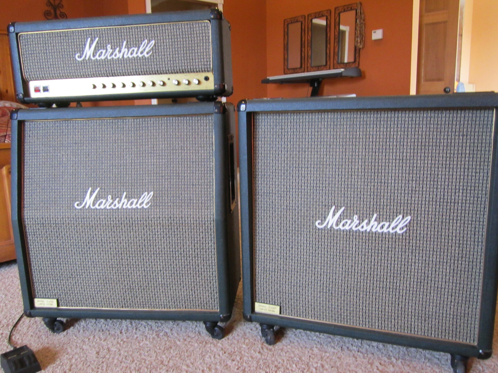Marshall Stack JCM800 2205 matching Cabs Cabinets GREEN Tolex Limited ...