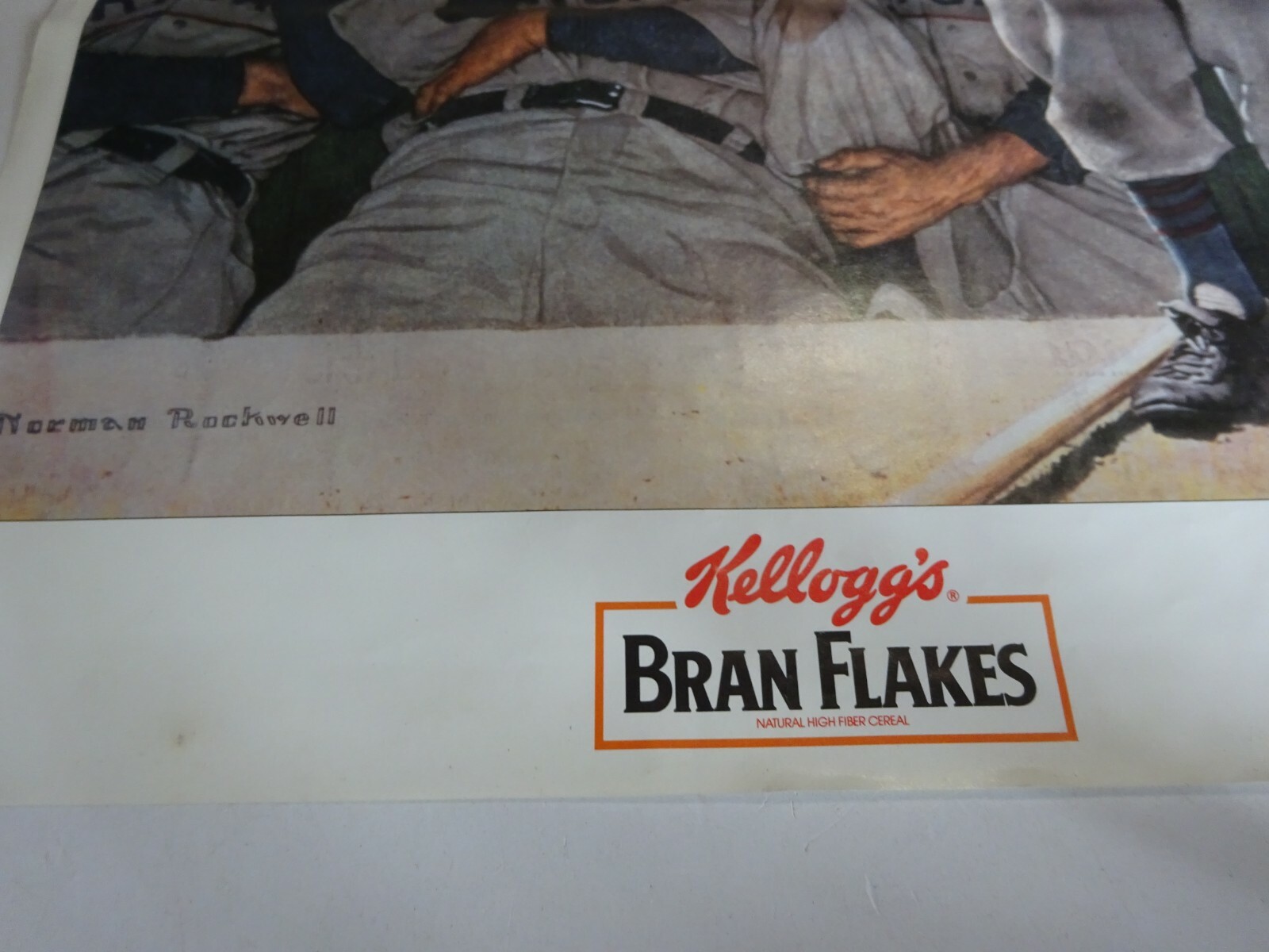 Vintage Kelloggs Bran Flakes Norman Rockwell Baseball Posters Set of 3 ...