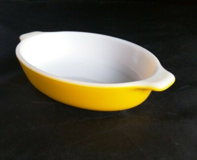 Pyrex Tableware Corning Au Gratin Pixie Dish Yellow Casserole Vtg USA ...