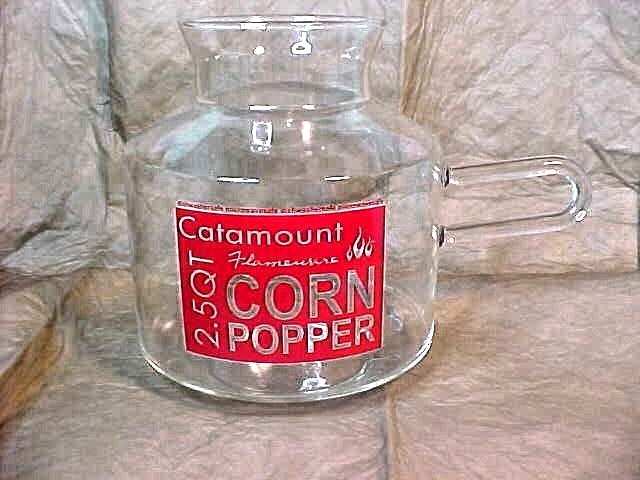 POPCORN Catamount Glass FLAMEWARE Microwave Corn Popper 2.5-Quart Red ...