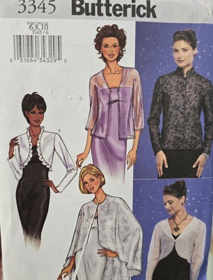 Butterick Pattern 3345 Misses' Jacket & Cape 5 variations size 6,8,10 ...