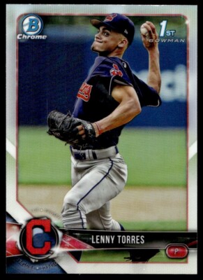 2018 Bowman Draft Chrome Refractor Lenny Torres G49 Cleveland Indians # ...