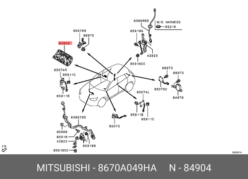 Genuine OE Cover Assembly Plastic 8670A049HA for Mitsubishi 8670A-049HA ...