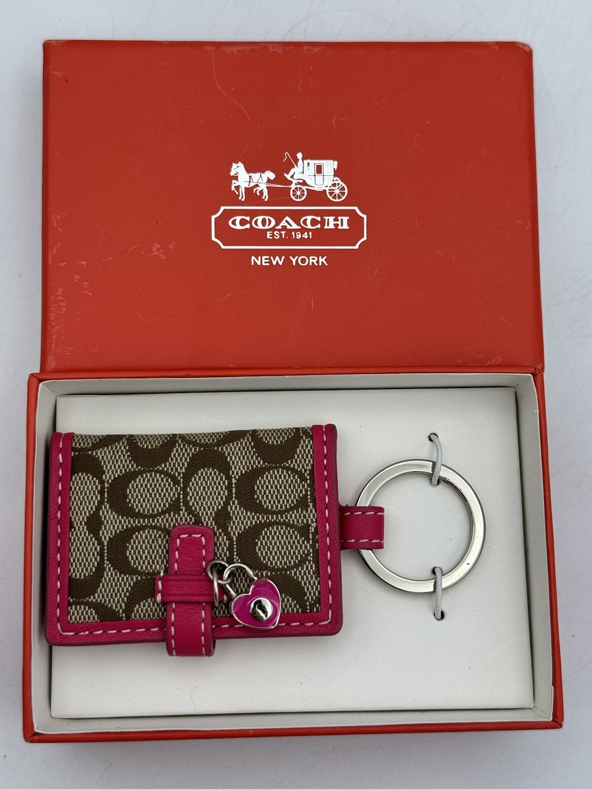 Coach Signature C Pink Trim Picture Photo Holder Keyc… - Gem