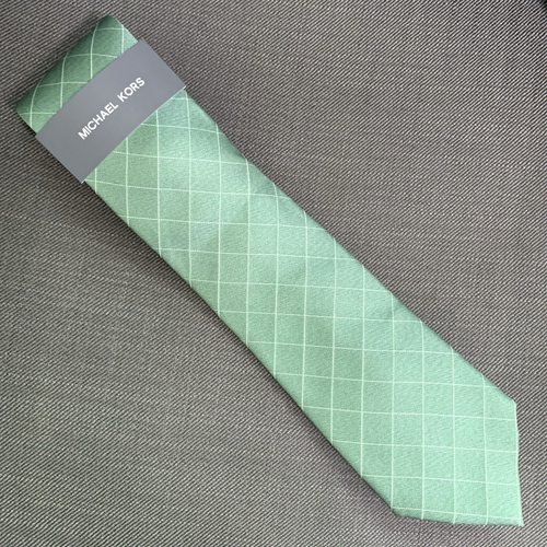Michael Kors Men's Neck Tie Green Grid Silk Blend MSRP $69.50 | eBay