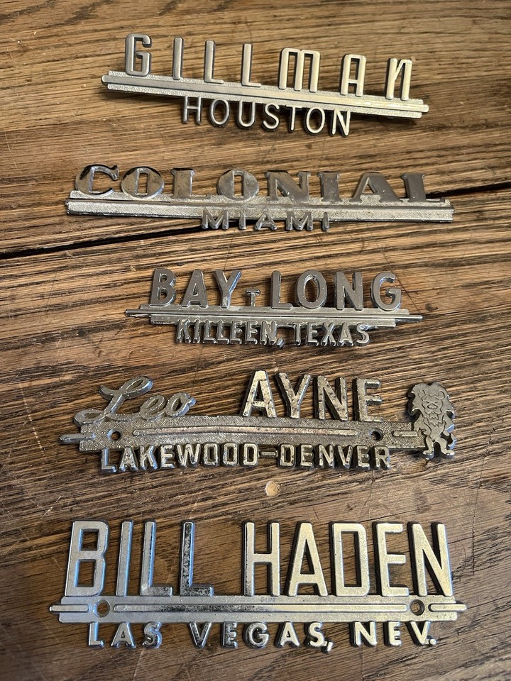 (5) VINTAGE FORD LINCOLN VEGAS Metal Car Dealership Dealer Emblem/badge ...