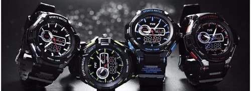 TVG LED Digital & Analogue Sports Watch Blue, Green, Red, White | eBay