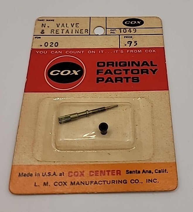 Cox Needle Valve and Retainer .020 Pee Wee Tee Dee Original Factory ...